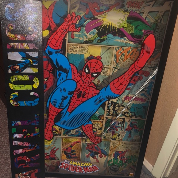 Other | 1 Large Spiderman Frame And A Marvel Long Frame | Poshmark
